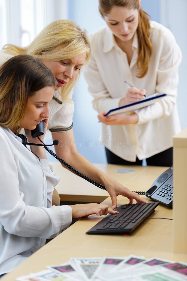 Sales Women Team during Training Stock Photo - Image of hotline ...