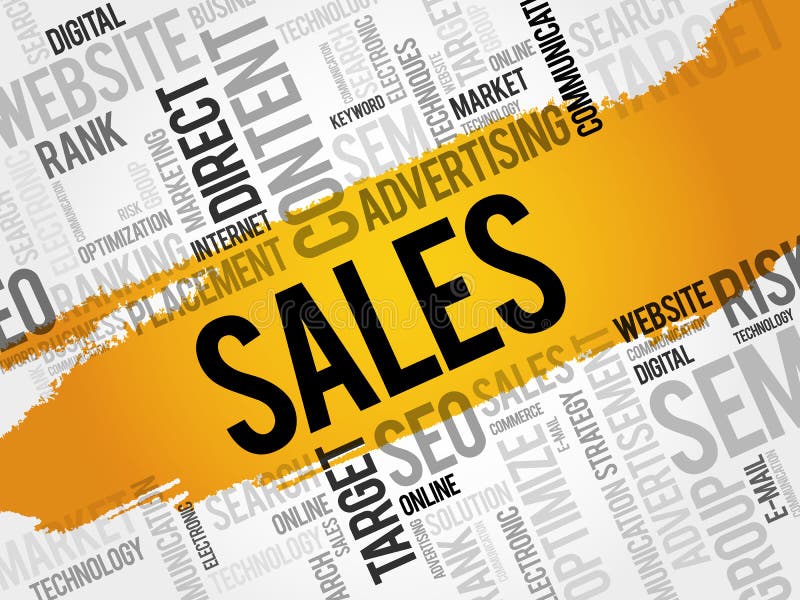 Sales word cloud stock illustration. Illustration of objectives - 201767871