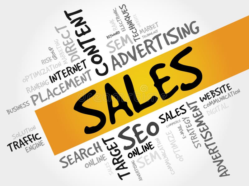 SALES word cloud stock illustration. Illustration of media - 202619542