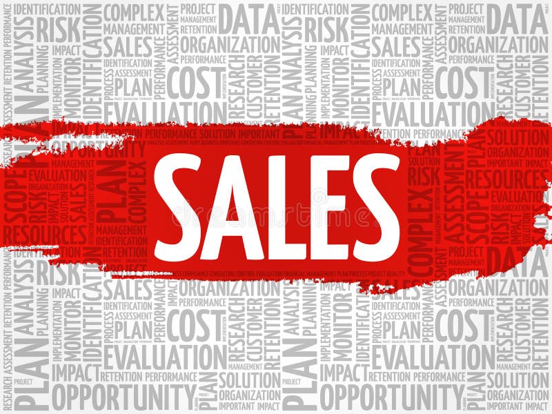 Sales word cloud concept stock illustration. Illustration of prospects ...