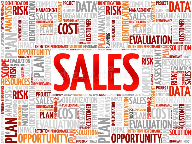 Sales word cloud stock illustration. Illustration of graphic - 205843340
