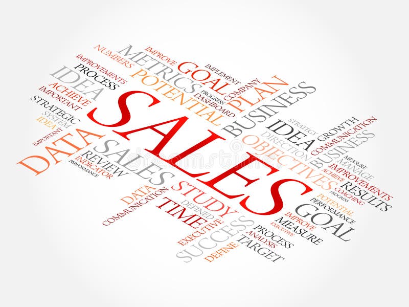 Sales word cloud stock illustration. Illustration of consumer - 206194686