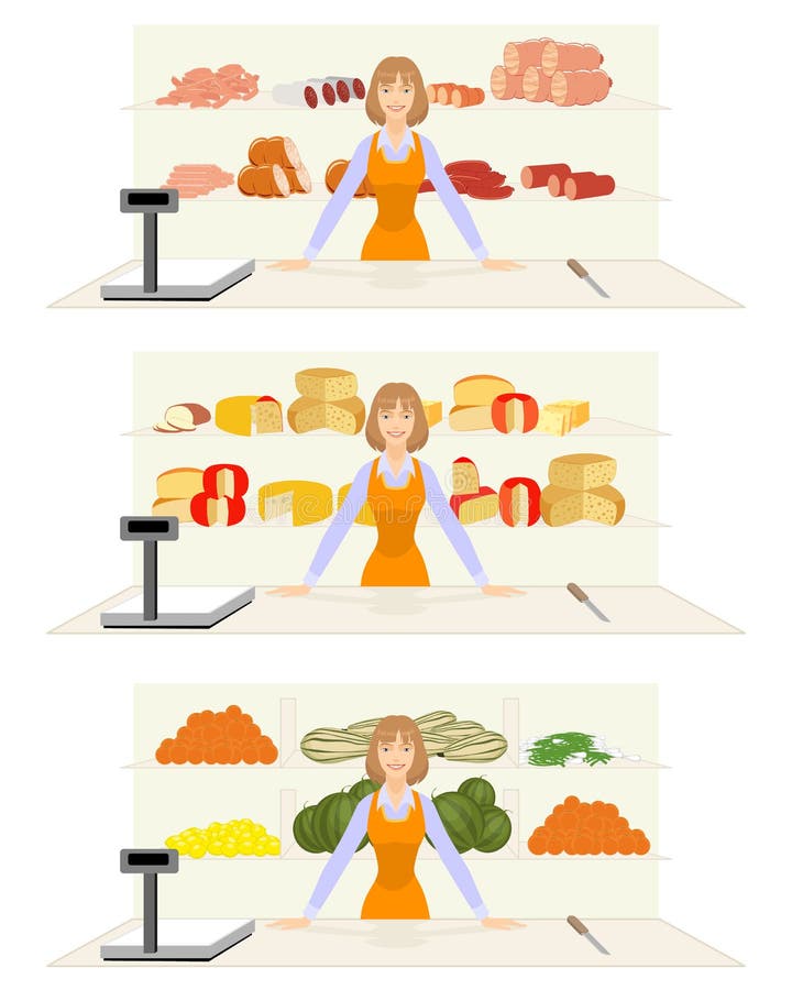 Salesman Behind Counter Stock Illustrations – 150 Salesman Behind ...