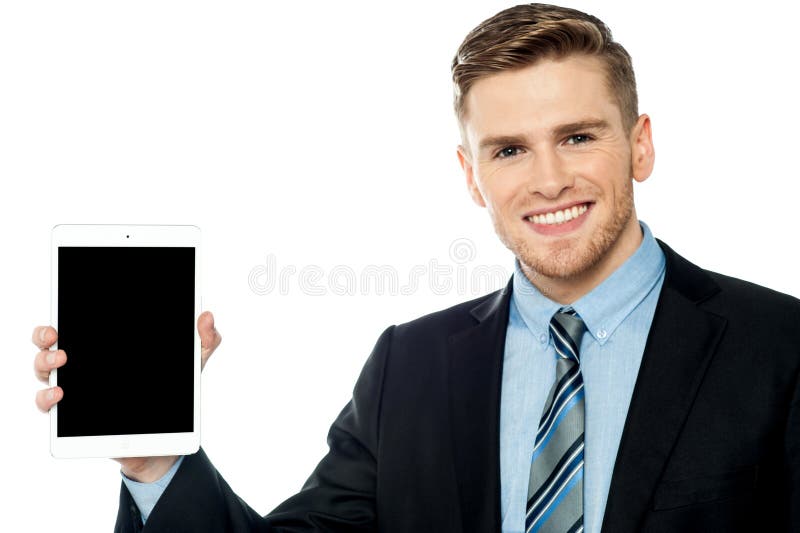 Salesman Displaying Newly Launched Mobile Phone Stock Photo - Image of ...