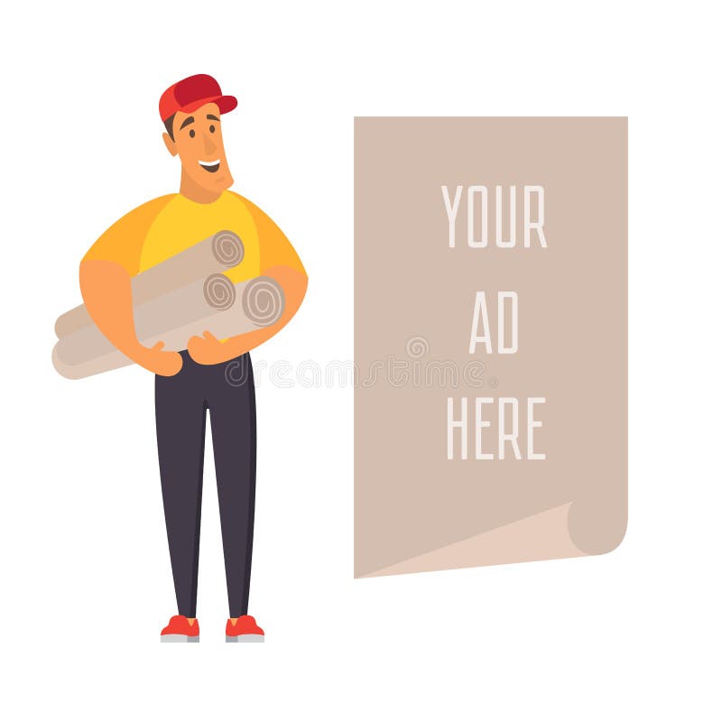 Salesman illustration stock vector. Illustration of drawing - 20748704