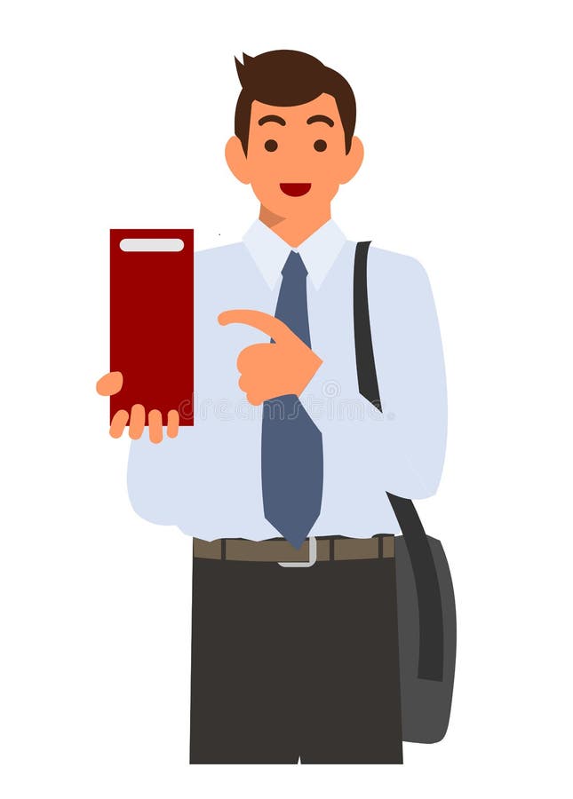 Salesman Offering Goods. Simple Flat Illustration Stock Vector ...