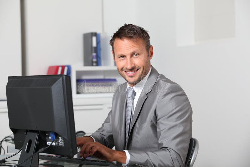 Salesman in the office stock photo. Image of years, worker - 16339344