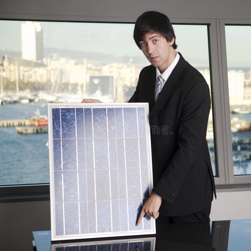 Salesman Selling Solar Panel Stock Photo - Image of panel, businessman ...