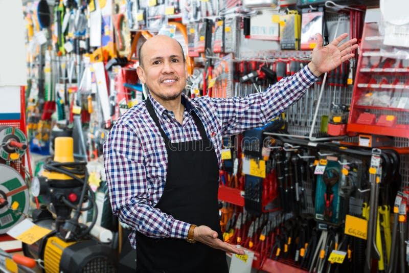 Salesman Showing Different Tools Stock Image - Image of purchasing ...
