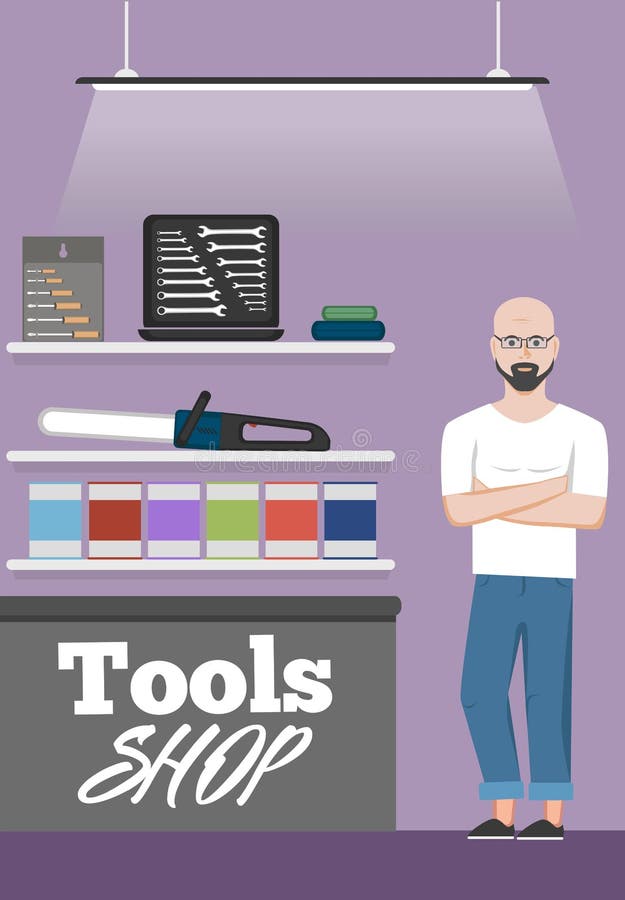 Tools Shop Banner with Instruments Stock Vector - Illustration of ...