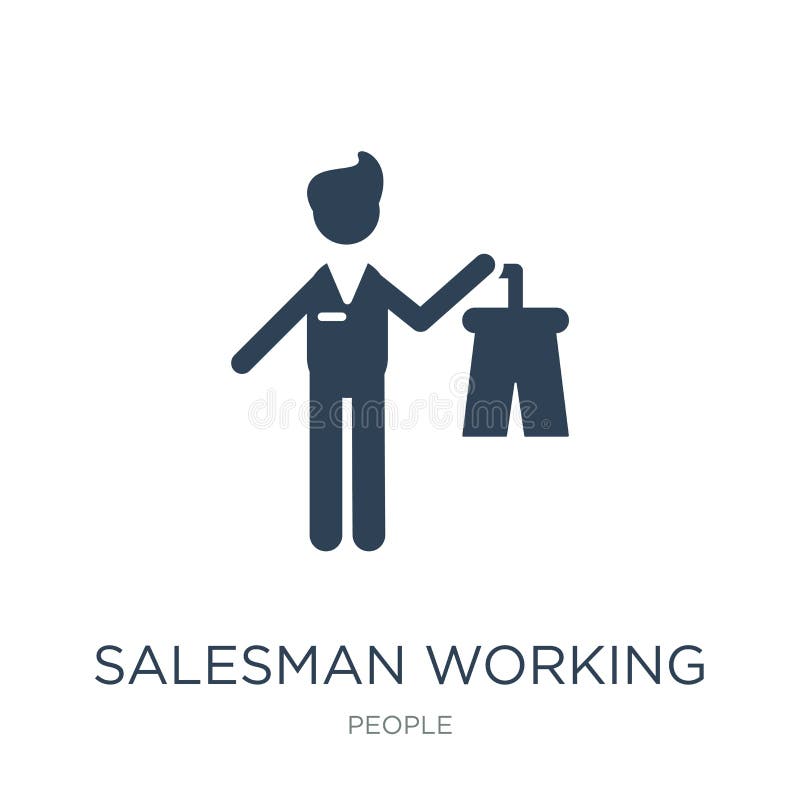 Salesman Working Icon in Trendy Design Style. Salesman Working Icon ...