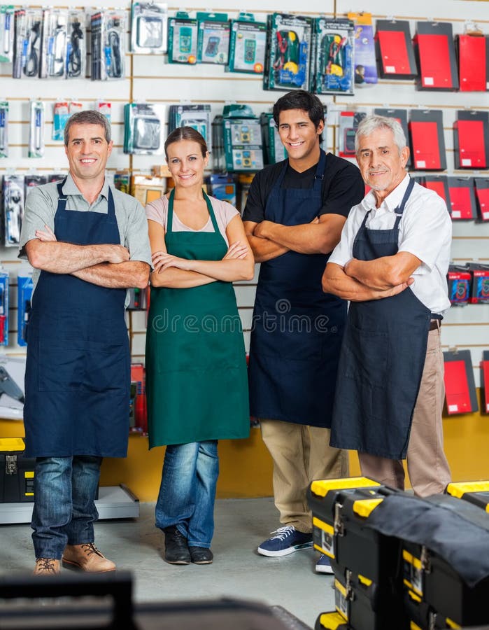 Clerk in hardware store stock photo. Image of pink, attractive - 30305190