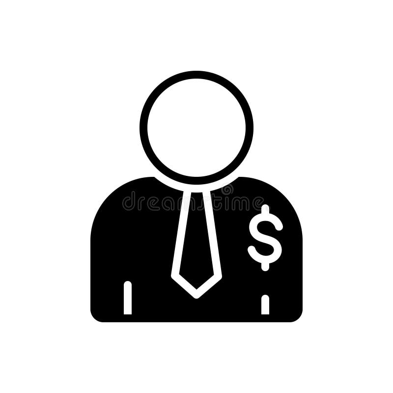 Black Solid Icon for Salesperson, Salesman and Person Stock Vector ...