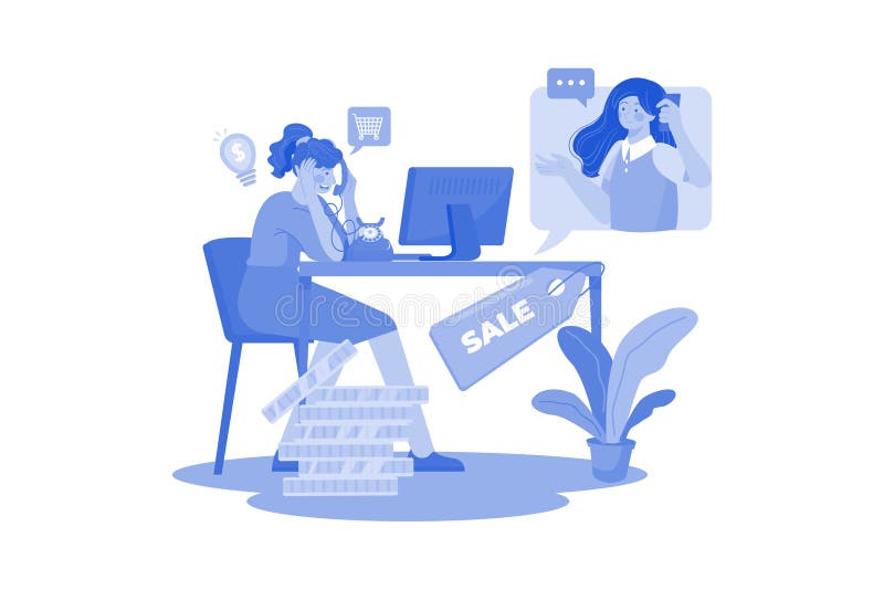 Salesperson Makes Cold Call To Potential Customer Stock Vector ...