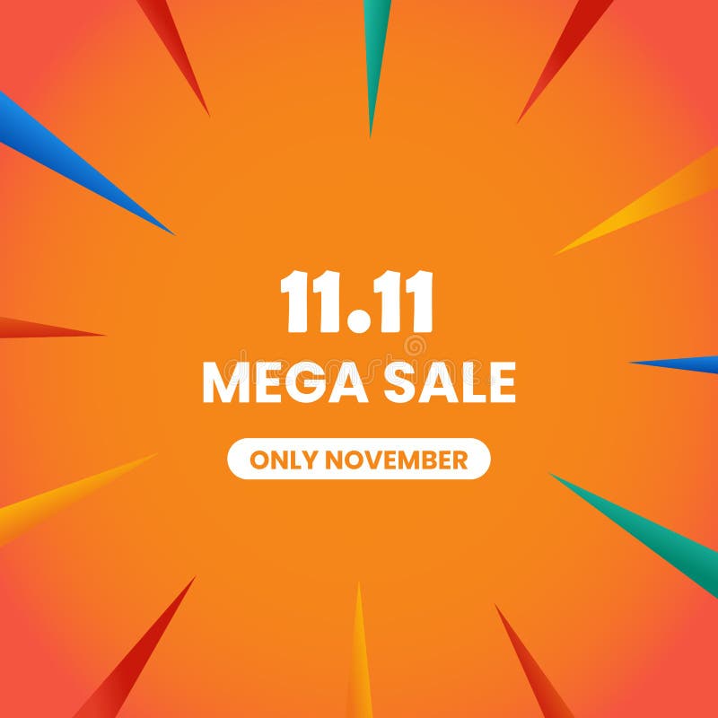 11.11 November Mega Sale Banner Stock Illustration - Illustration of ...