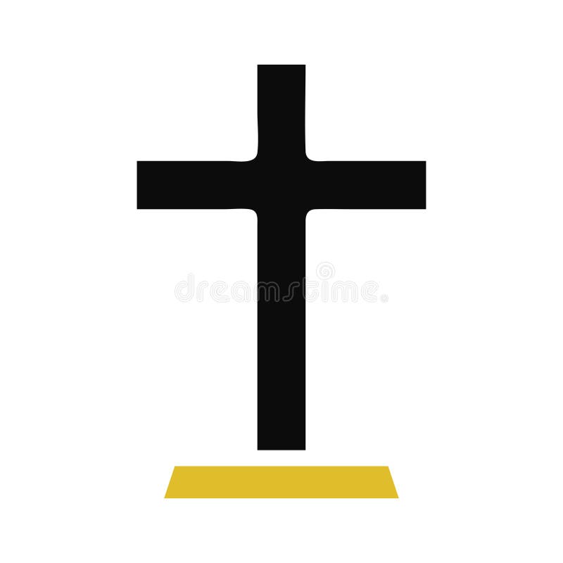 Salib Icon Solid Grey Orange Colour Easter Symbol Illustration Stock ...