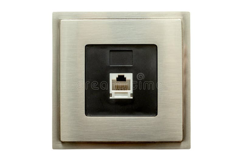 Salida De Red De Internet Aislada En Fondo Blanco Foto de archivo ...