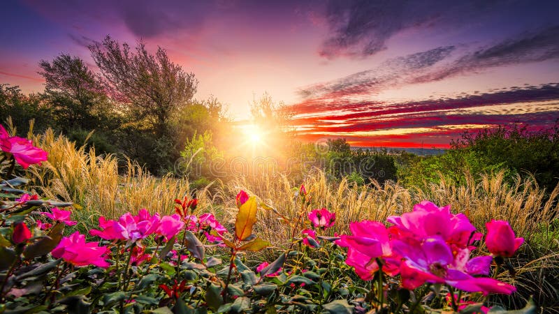 Salida Del Sol Del Patio Trasero Imagen de archivo - Imagen de objetos ...