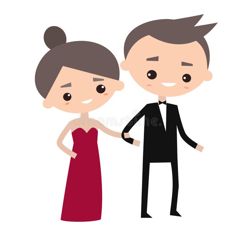Saliendo, Pares Elegantes Jovenes Stock de ilustración - Ilustración de ...