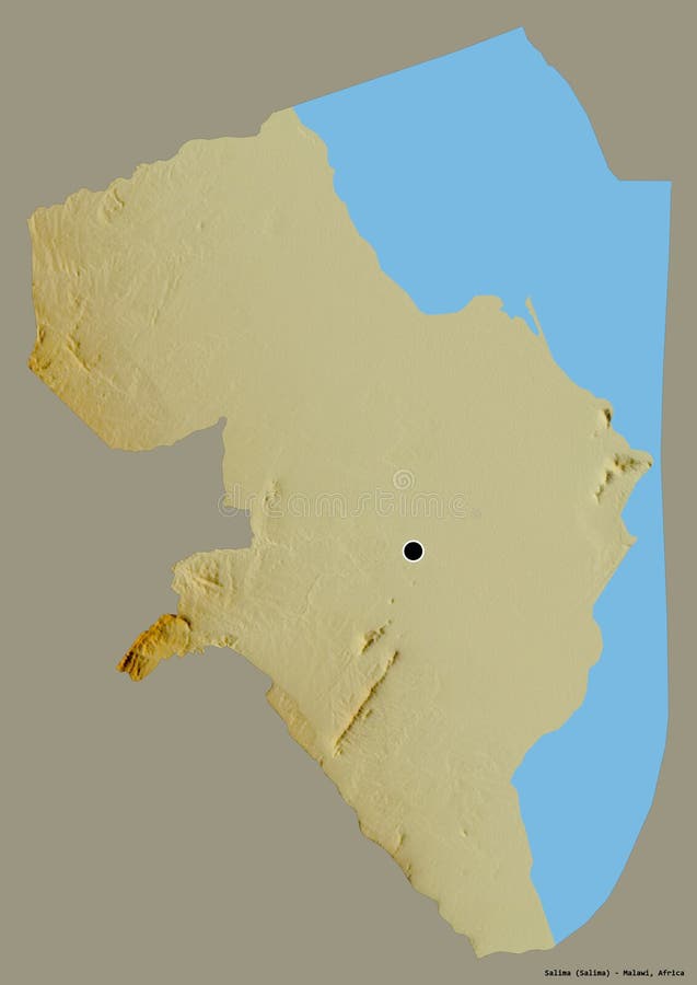Salima, District of Malawi, on White. Relief Stock Illustration ...