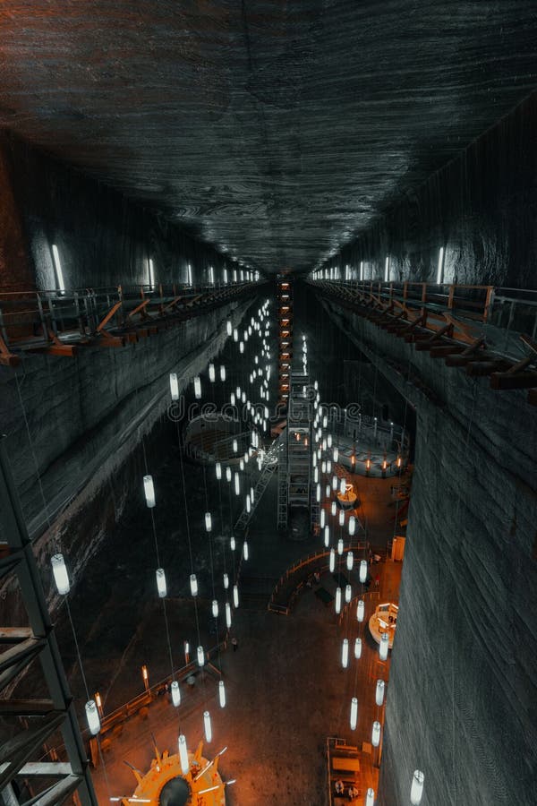 Salina Lights in an Underground Salt Mine Stock Image - Image of salt ...