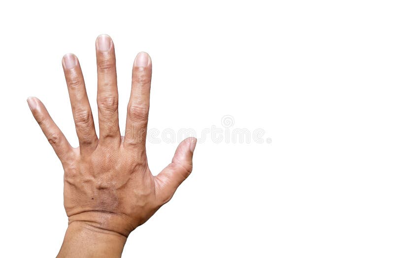 The Back of an Asian Man S Right Hand with Wide Open Fingers Stock ...