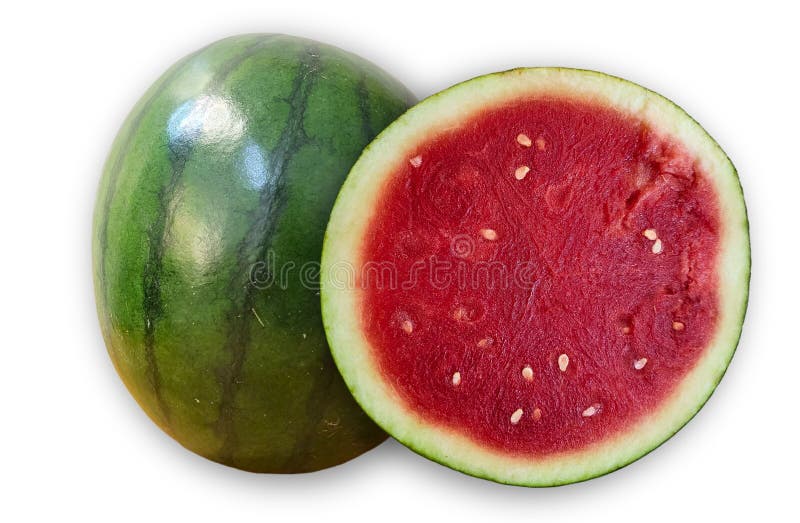 Two Watermelons Isolated on a White Background Stock Image - Image of ...