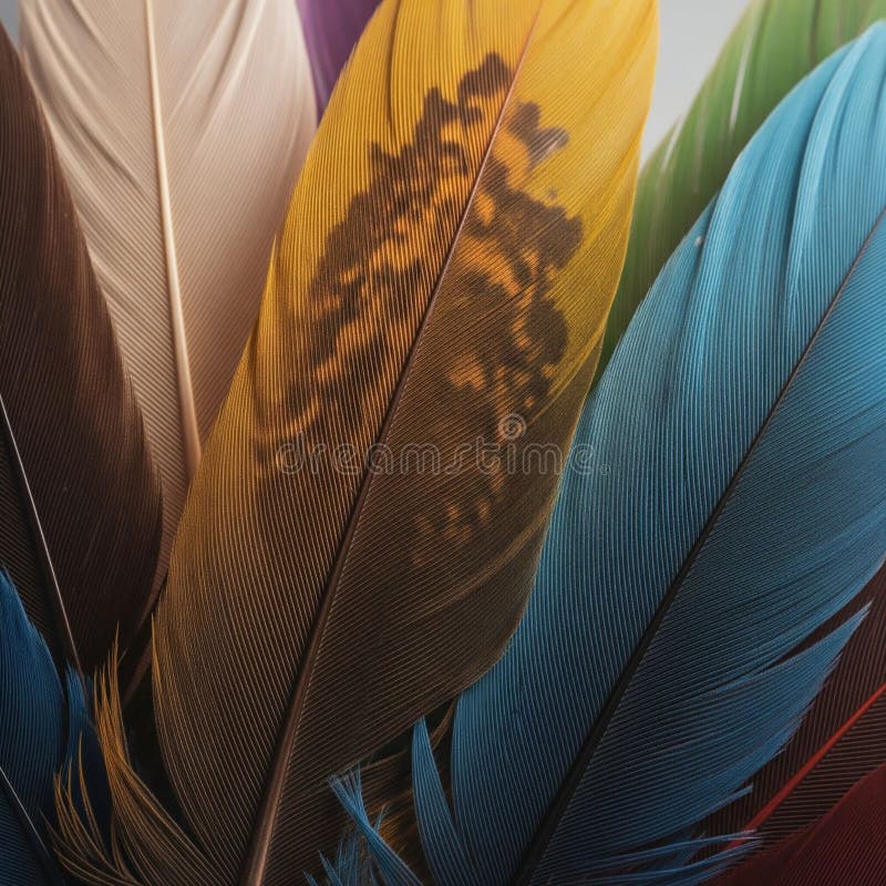 Detailed Close Up Brown Feathers Natural Texture Background Design ...