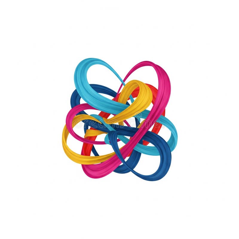 Intertwined Colorful Brush Strokes Abstract Stock Illustration ...