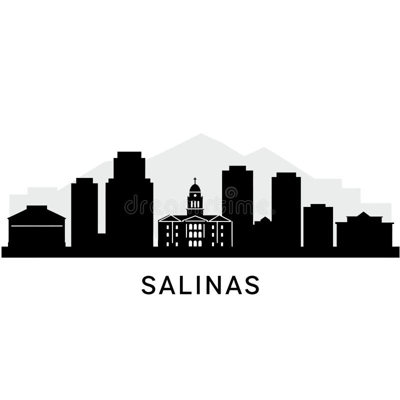 Salinas California Skyline Silhouette Stock Vector - Illustration of ...
