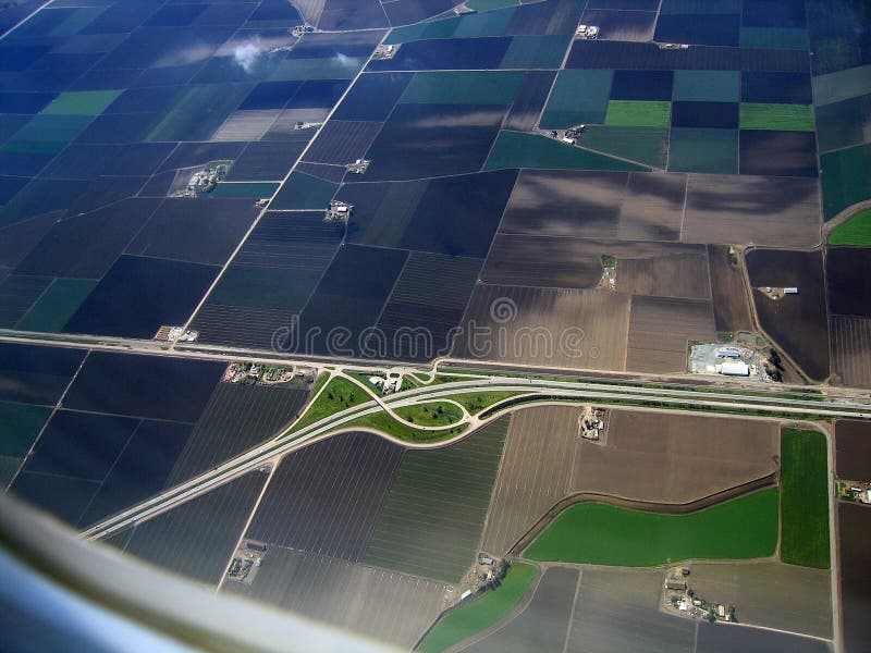 Salinas Valley Farmland Patchwork Landscape View from an Airplane ...