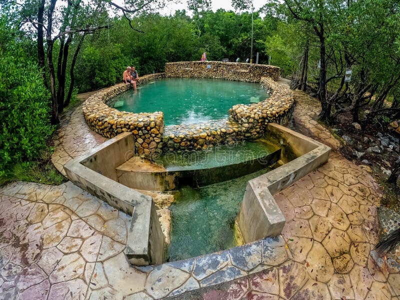 Saline hot spring stock photo. Image of pond, fountain - 290437820