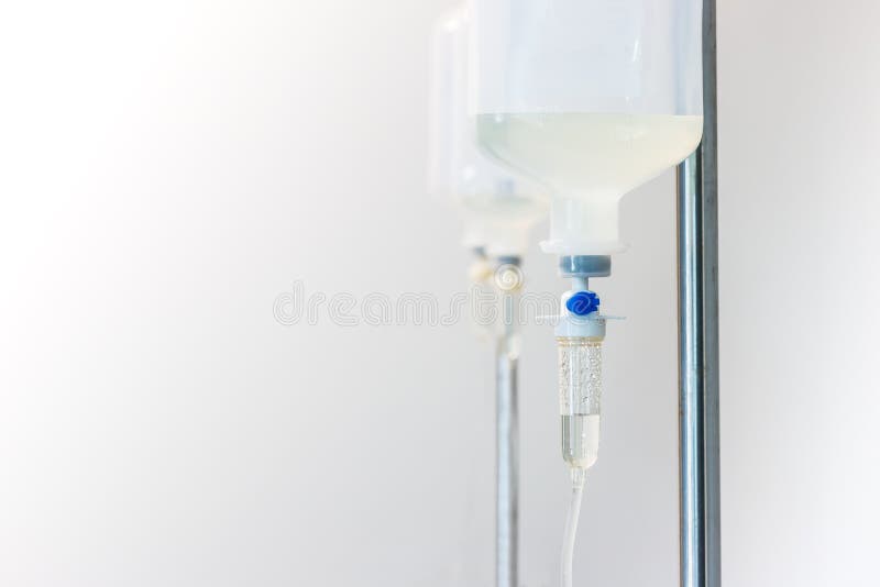 Saline Solution for Intravenous Infusion Stock Image - Image of drop ...