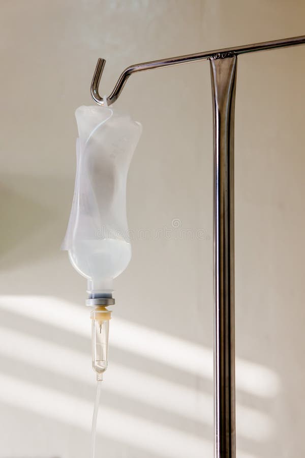 Saline Solution IV at Hospital Room Stock Image - Image of hanging ...