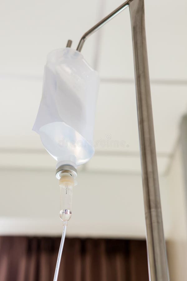 Saline Solution IV at Hospital Room. Stock Image - Image of care, drug ...