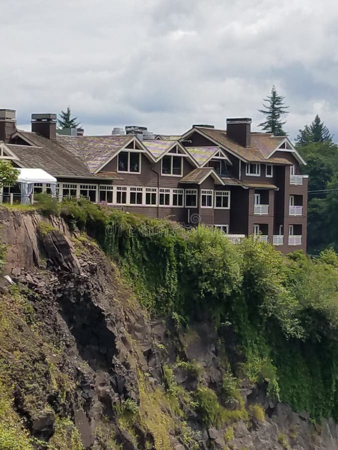 Salish lodge and spa stock photo. Image of scenery, snoqualmie - 153326652