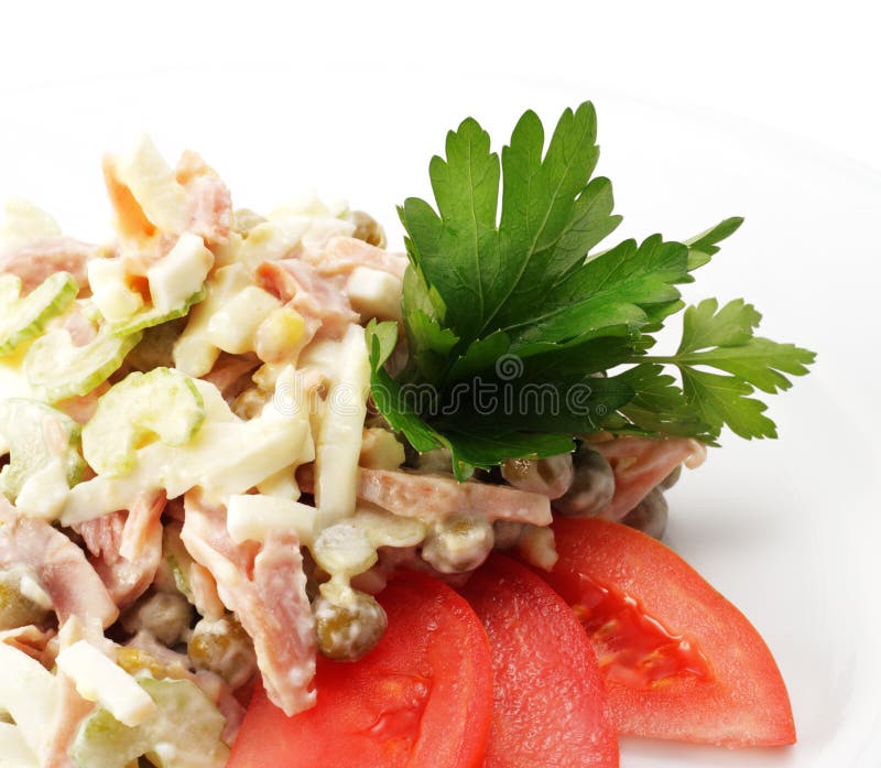 Sallad arkivfoto. Bild av stängning, selleri, tomat, fyrkant - 7680996