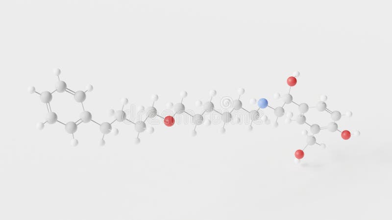 Salmeterol Molecule 3d, Molecular Structure, Ball and Stick Model ...