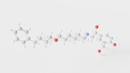 Salmeterol Molecule 3d, Molecular Structure, Ball and Stick Model ...