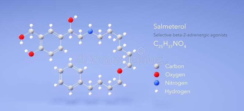Salmeterol Molecule, Structural Chemical Formula, Ball-and-stick Model ...