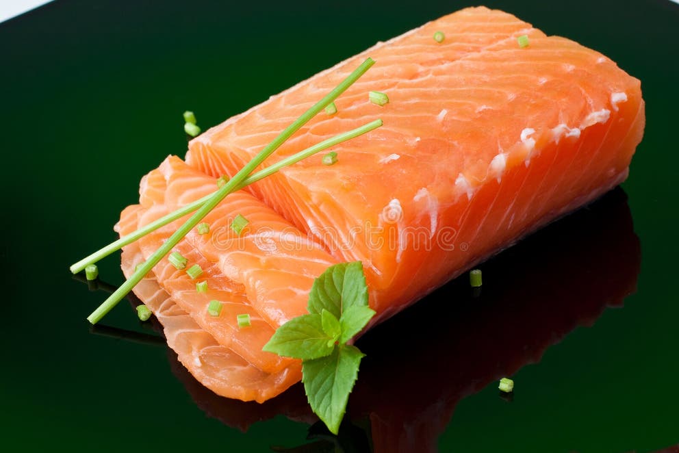 Salmon stock photo. Image of plate, cloth, restaurant - 10289138