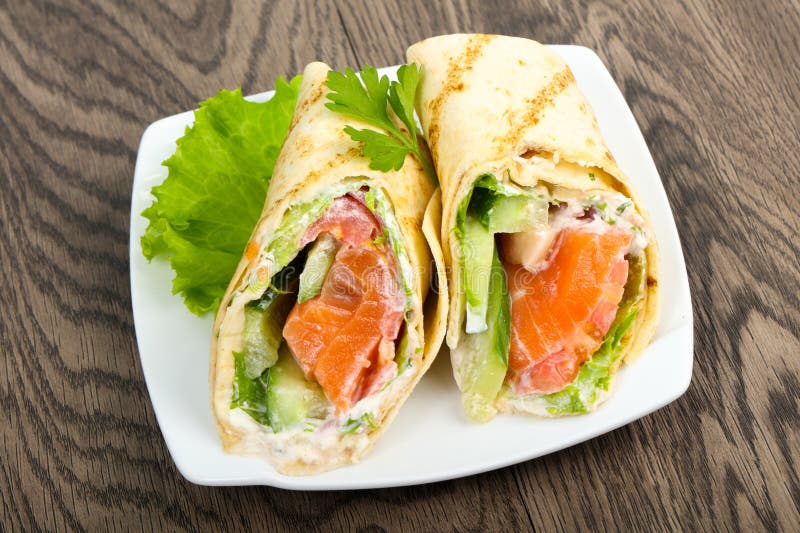 Salmon bread roll stock photo. Image of fish, delicious - 140096712