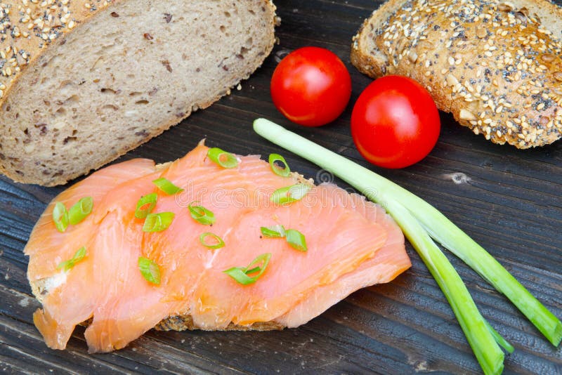 Salmon bread stock image. Image of snack, smoked, slices - 35629943