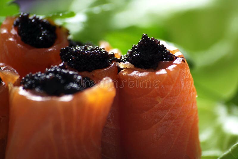 Salmon and caviar stock image. Image of party, large - 16605235