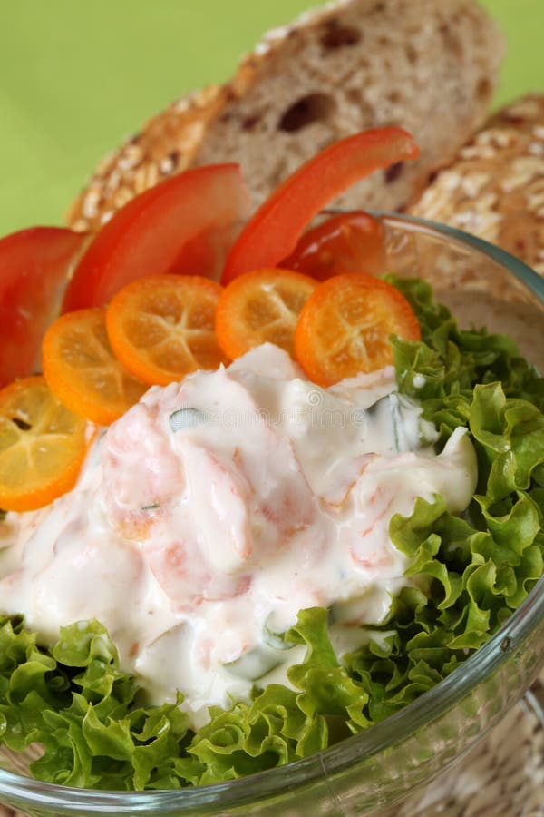 Salmon Cocktail with Kumquat and Tomato Stock Image - Image of meal ...