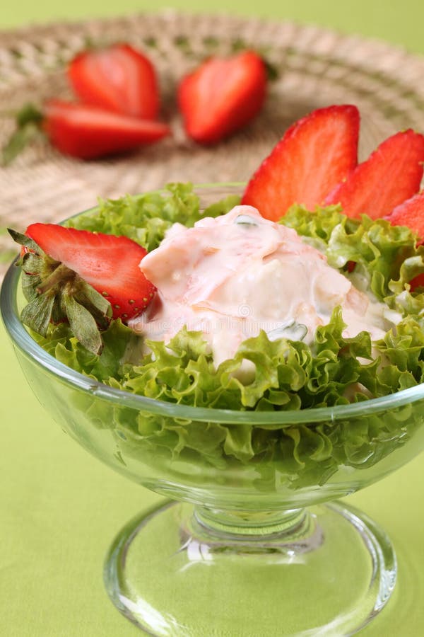 Salmon Cocktail with Strawberries Stock Photo - Image of meal, lunch ...