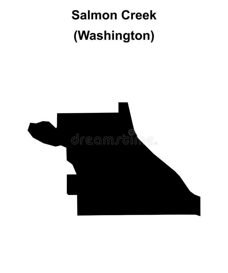 Salmon Creek outline map stock vector. Illustration of outline - 357623212