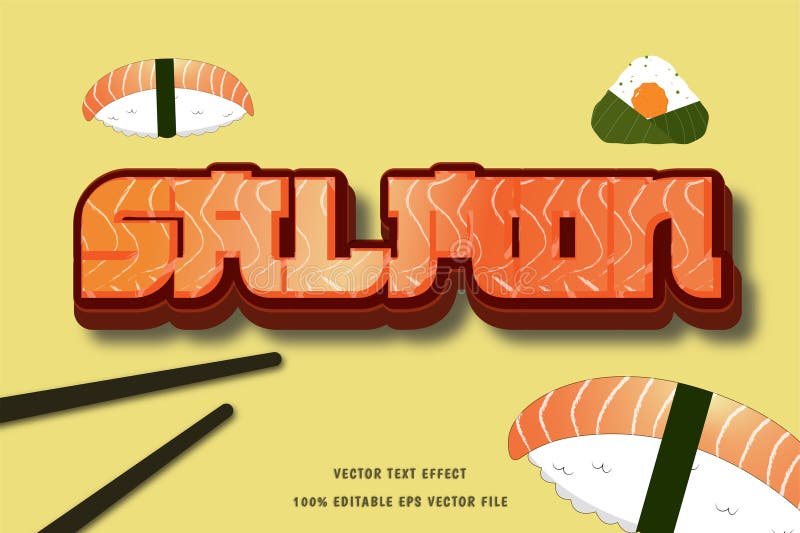 Salmon 3d Text Effect with Salmon Textured Stock Vector - Illustration ...