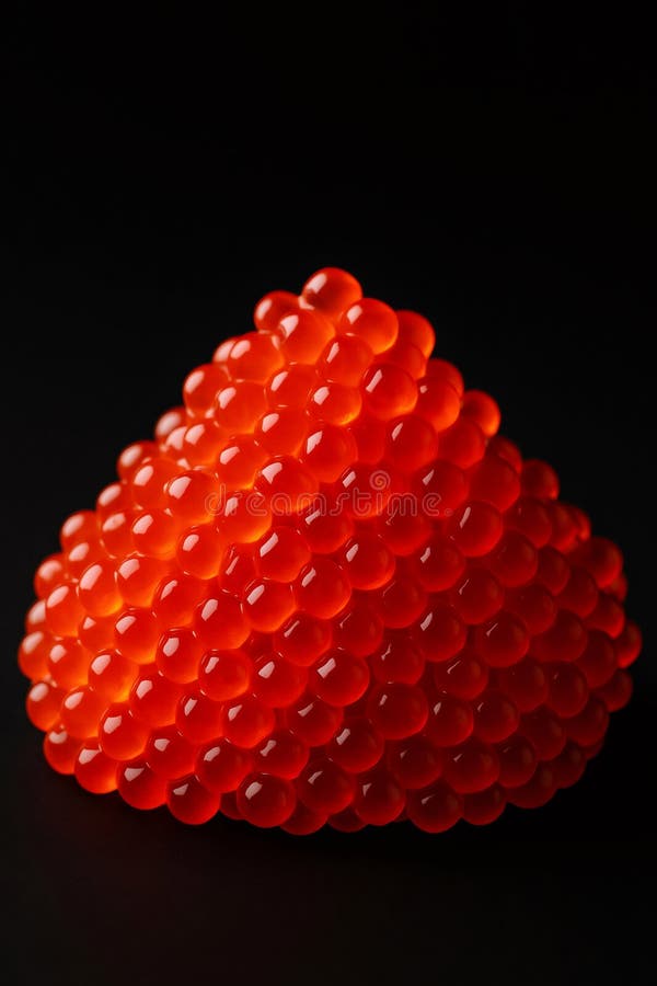Salmon Eggs Forming a Pyramid Shape, Creating a Luxurious Culinary ...