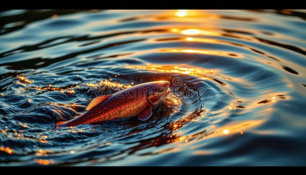 A Salmon Encounters Its Older Self Reflected in a Glowing Current Ripple, Age and Self ...